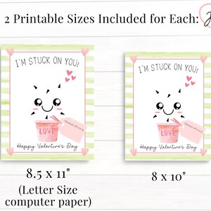 Toddler Valentine Cactus Hand Print, Im Stuck on You Kids Valentine ...