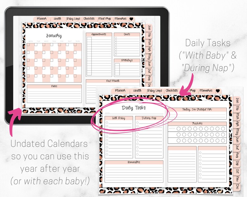 Digital New Mom Planner, Newborn Baby Breastfeeding Organizer and ...