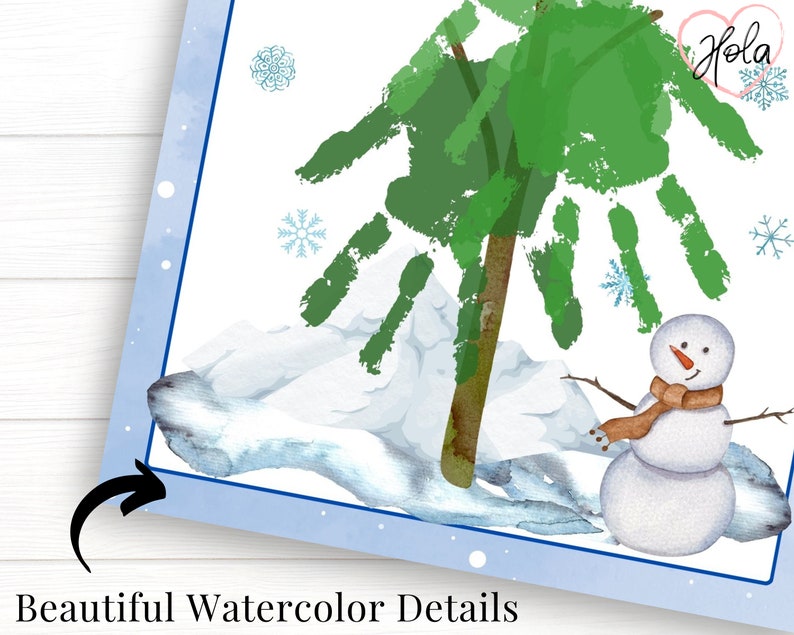 Winter Handprint Tree Craft for Kids and Teachers Hello - Etsy