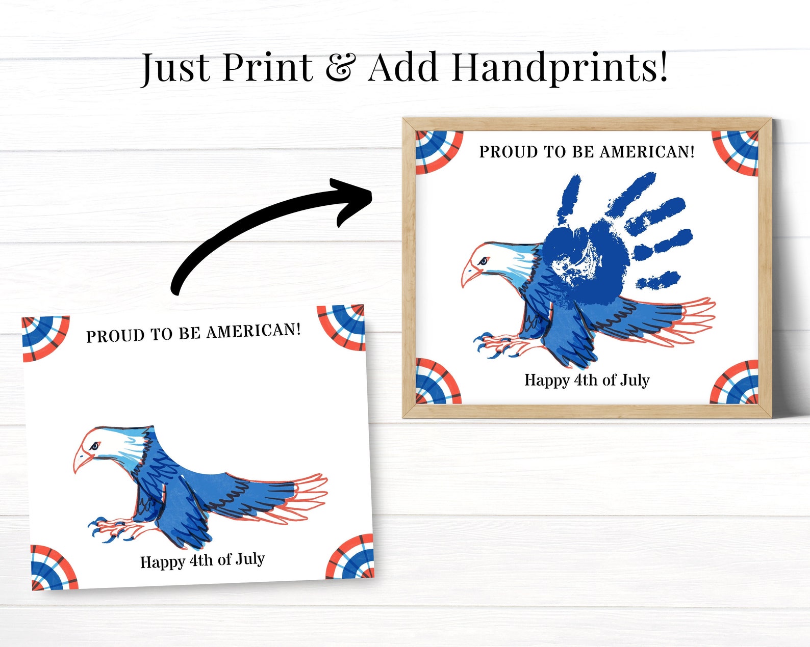 4th of July Handprint Art, Proud to Be American, Bald Eagle Craft for ...