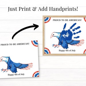 4th of July Handprint Art, Proud to Be American, Bald Eagle Craft for ...