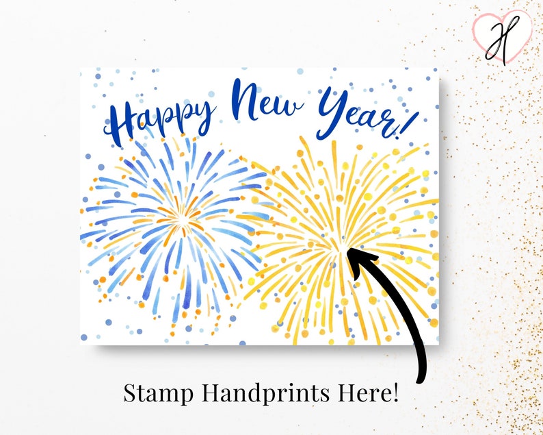 New Year Handprint Printable Craft for Kids Finger Paint Art - Etsy