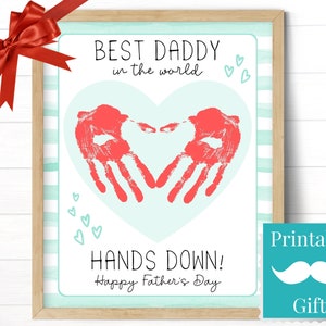 Father’s Day Gift Handprint Keepsake, Preschool Toddler Art From Kids ...