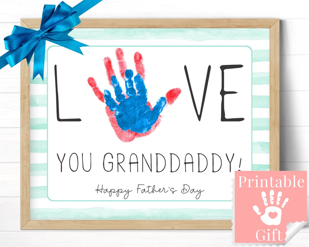 Granddaddy Fathers Day Gift, Hand Print Card, Personalized Love You ...