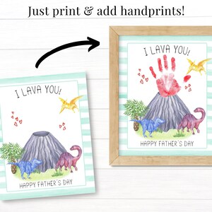 Fathers Day Toddler Dinosaur Craft, I Lava You Volcano Handprint Art ...