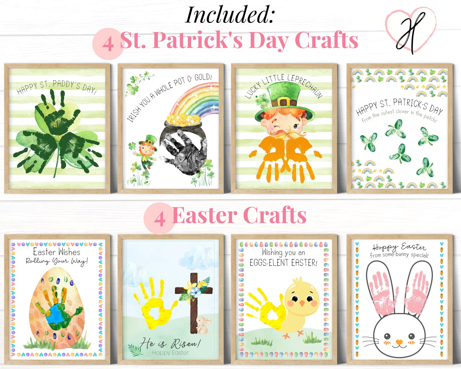Preschool Hands on Art Activities Set for Spring, Handprint Crafts for ...