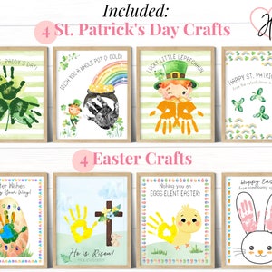 Preschool Hands on Art Activities Set for Spring, Handprint Crafts for ...