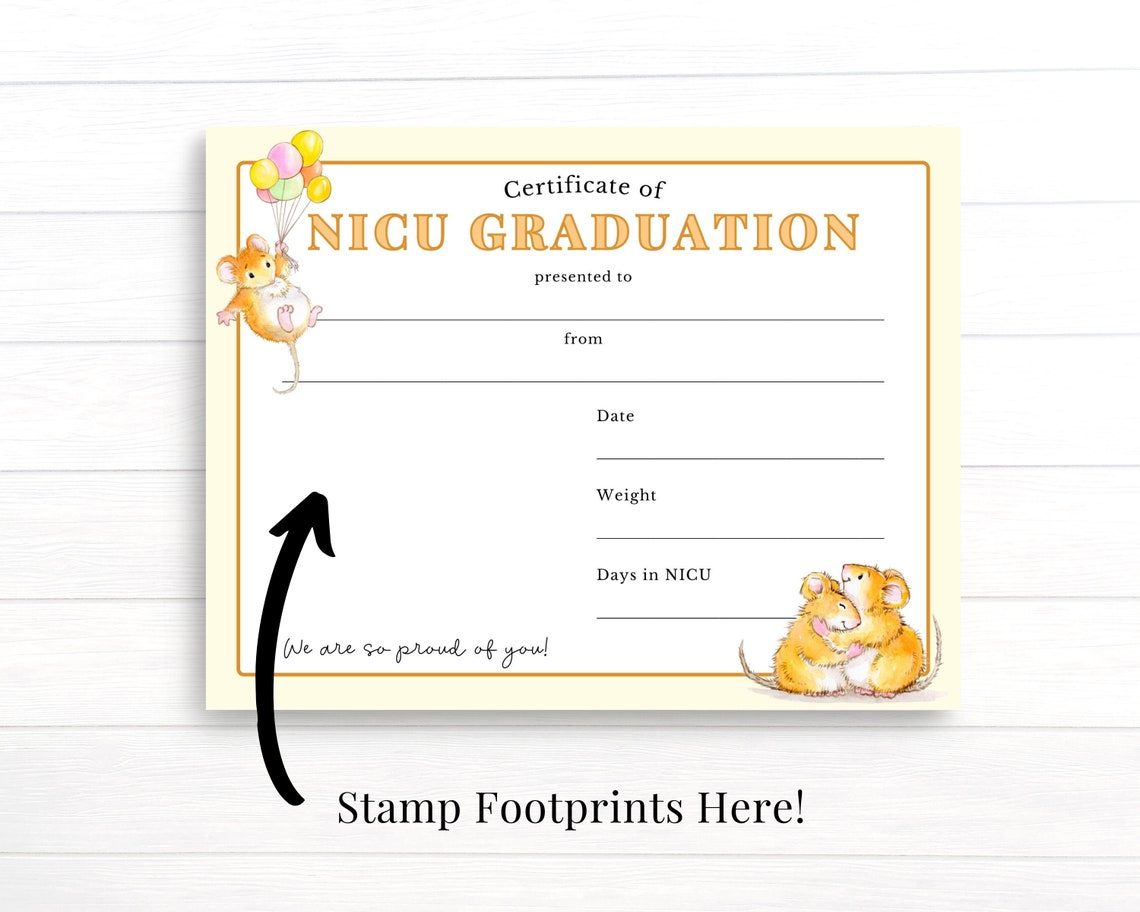 NICU Baby Graduation Certificate Printable Keepsake Sign - Etsy UK