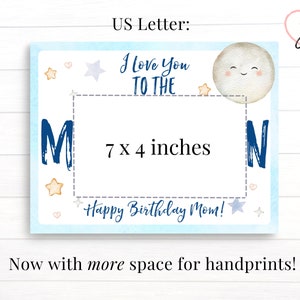 I Love You to the Moon Birthday Card for Mom From Kid, Printable ...
