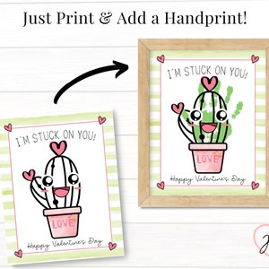 Valentine Printables Kids Handprint Craft, Mom Valentine Card Set ...