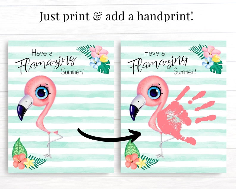 Flamingo Handprint Craft for Kids, Last Day of Preschool Printable ...