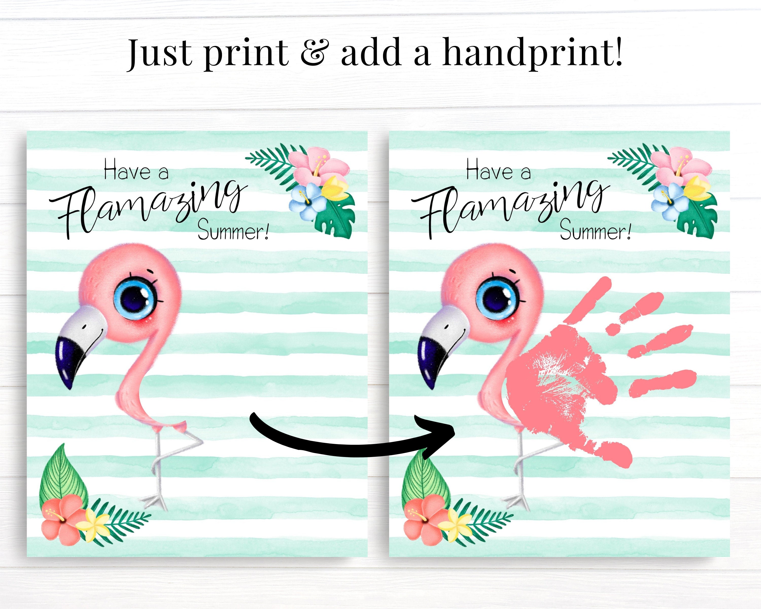 Flamingo Handprint Craft for Kids Last Day of Preschool - Etsy