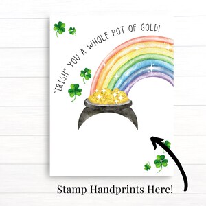 Pot of Gold Rainbow Handprint Art for St. Patrick's Day | Etsy