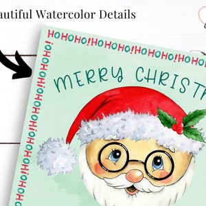 Printable Christmas Cards, Santa Handprint Craft, Holiday Cards ...