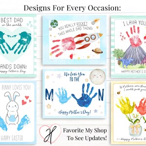 Grandparents Day Flower Craft for Kid, Printable Handprint Art Card for ...