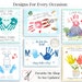 Grandparents Day Flower Craft for Kid, Printable Handprint Art Card for ...