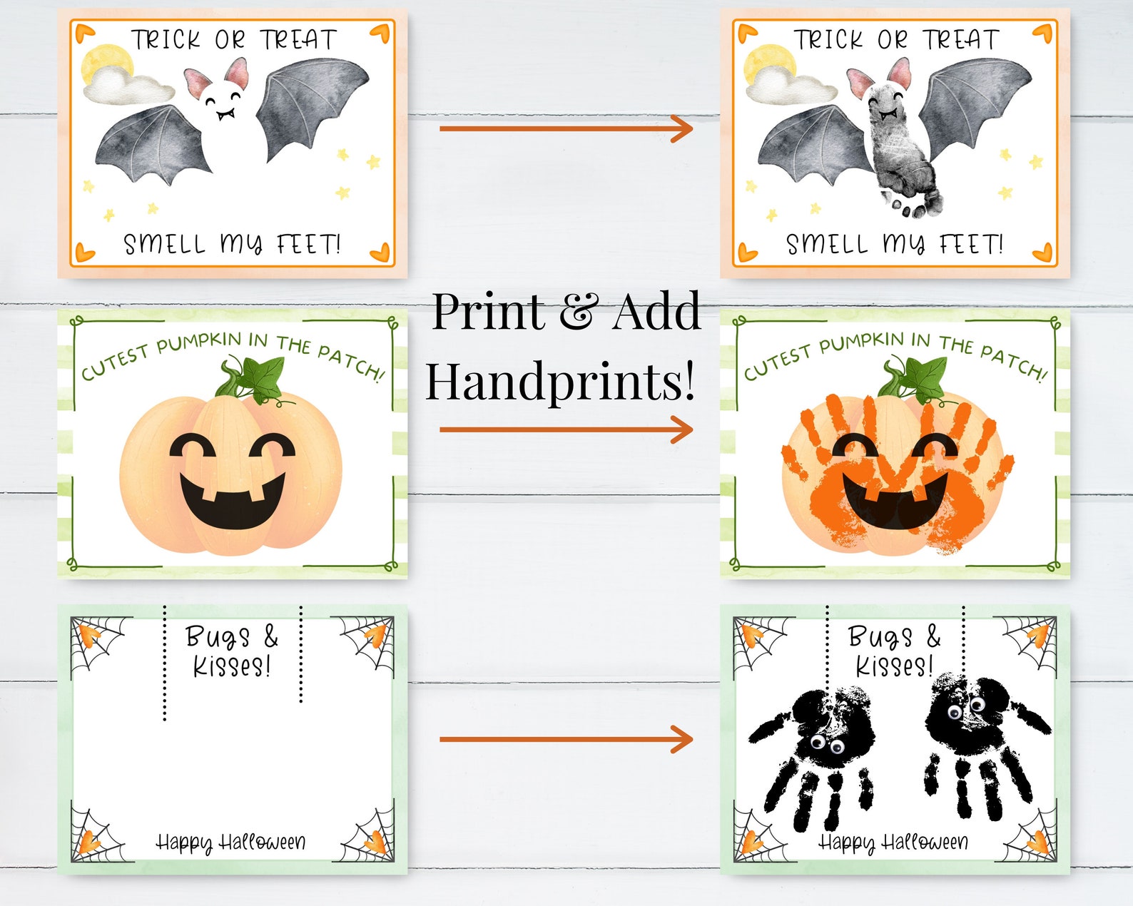 Halloween Printable Set for Kids Preschool Handprint Crafts - Etsy