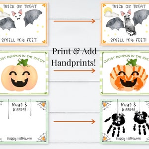 Halloween Printable Set for Kids, Preschool Handprint Crafts Bundle ...