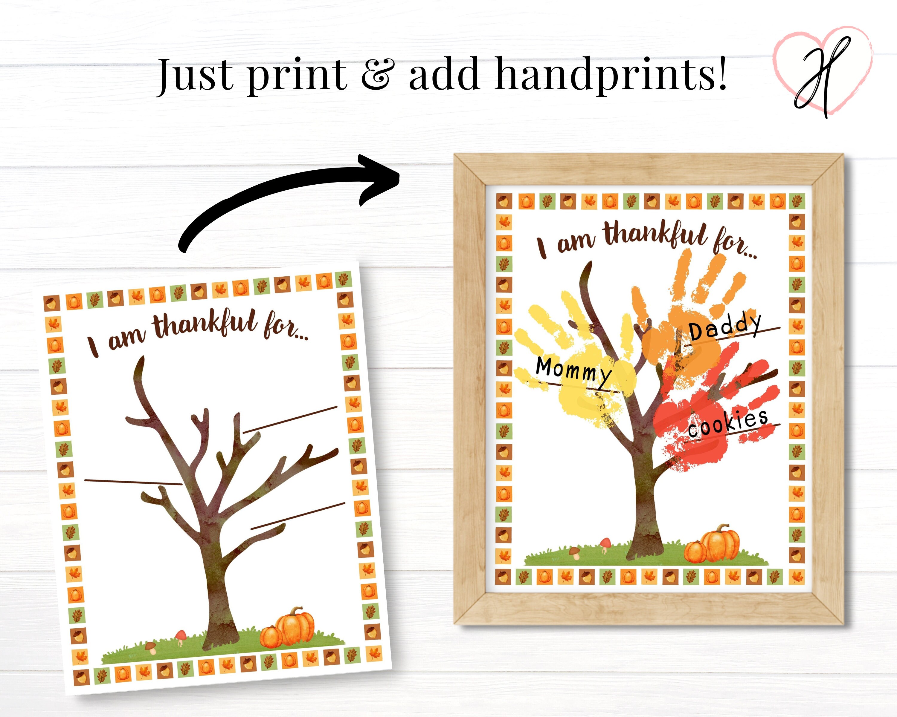 Fall Handprint Crafts Bundle, Preschool Printable Set, Easy Toddler Art ...