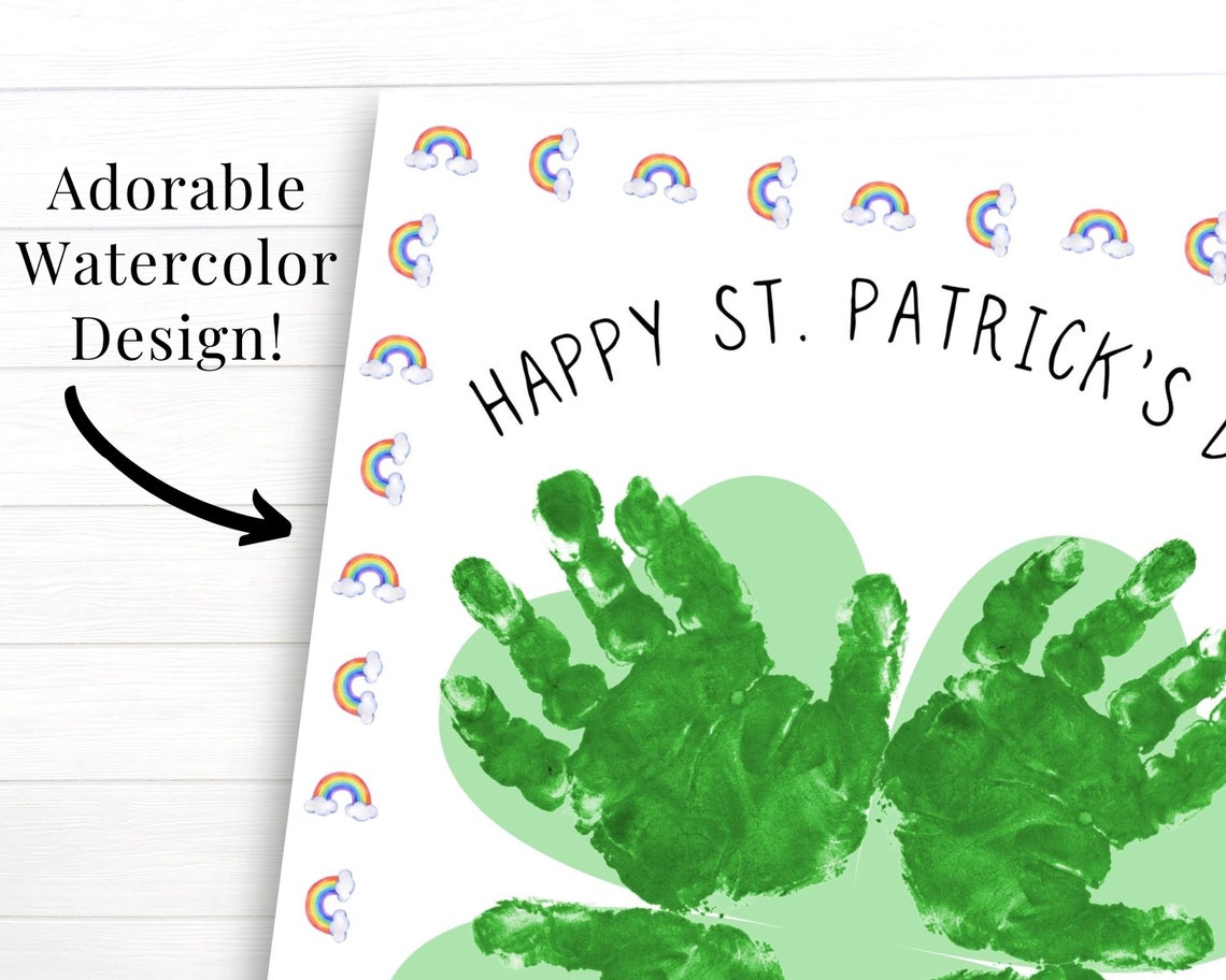 Shamrock Handprint Craft Preschool or Daycare Paint Activity | Etsy