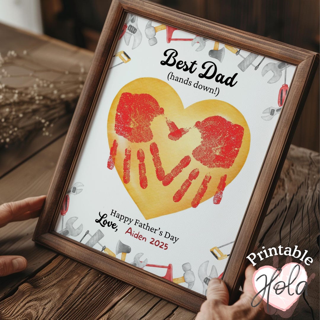 Best Dad Hands Down Handprint Art, Father's Day Hand Print Craft ...