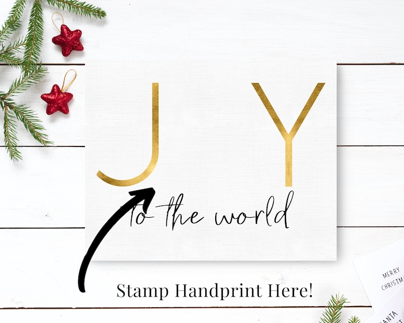 Printable Christmas Signs Personalized JOY Handprint Craft - Etsy