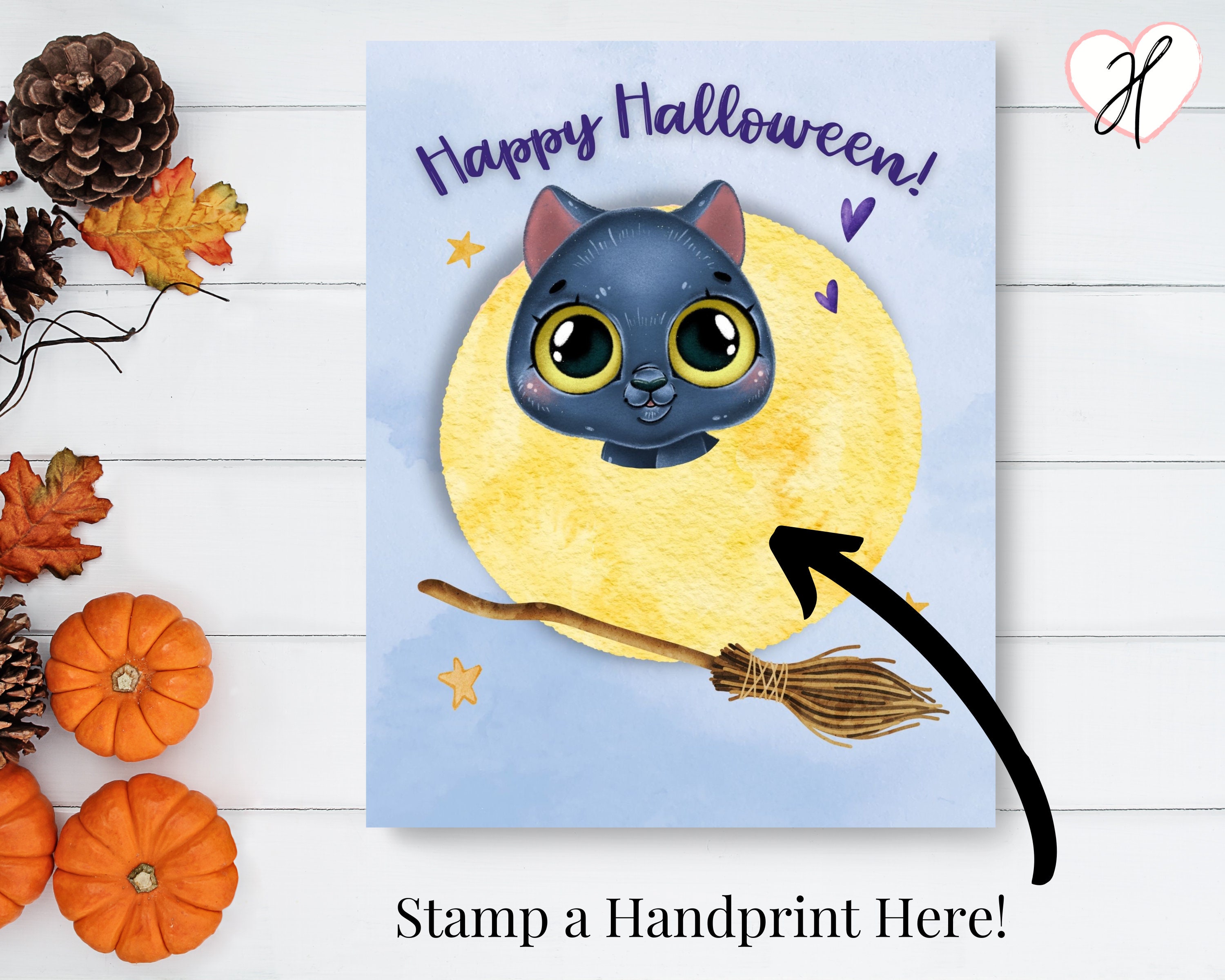 Preschool Halloween Craft for Kids, Black Cat Witch Handprint Art ...