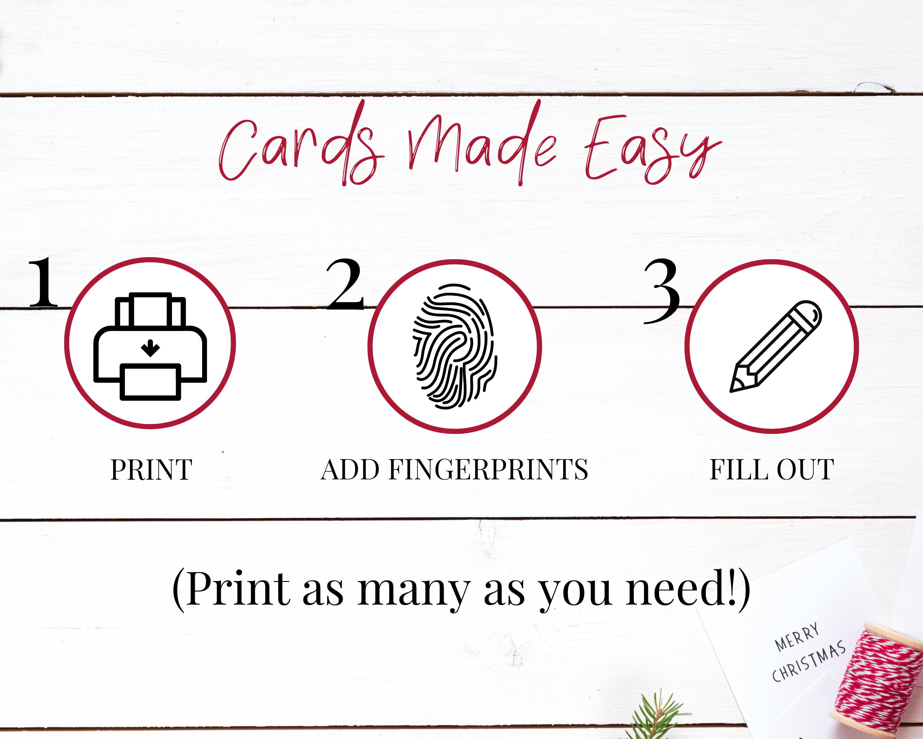 Christmas Card for Teacher, Christmas Lights Fingerprint Art Craft ...