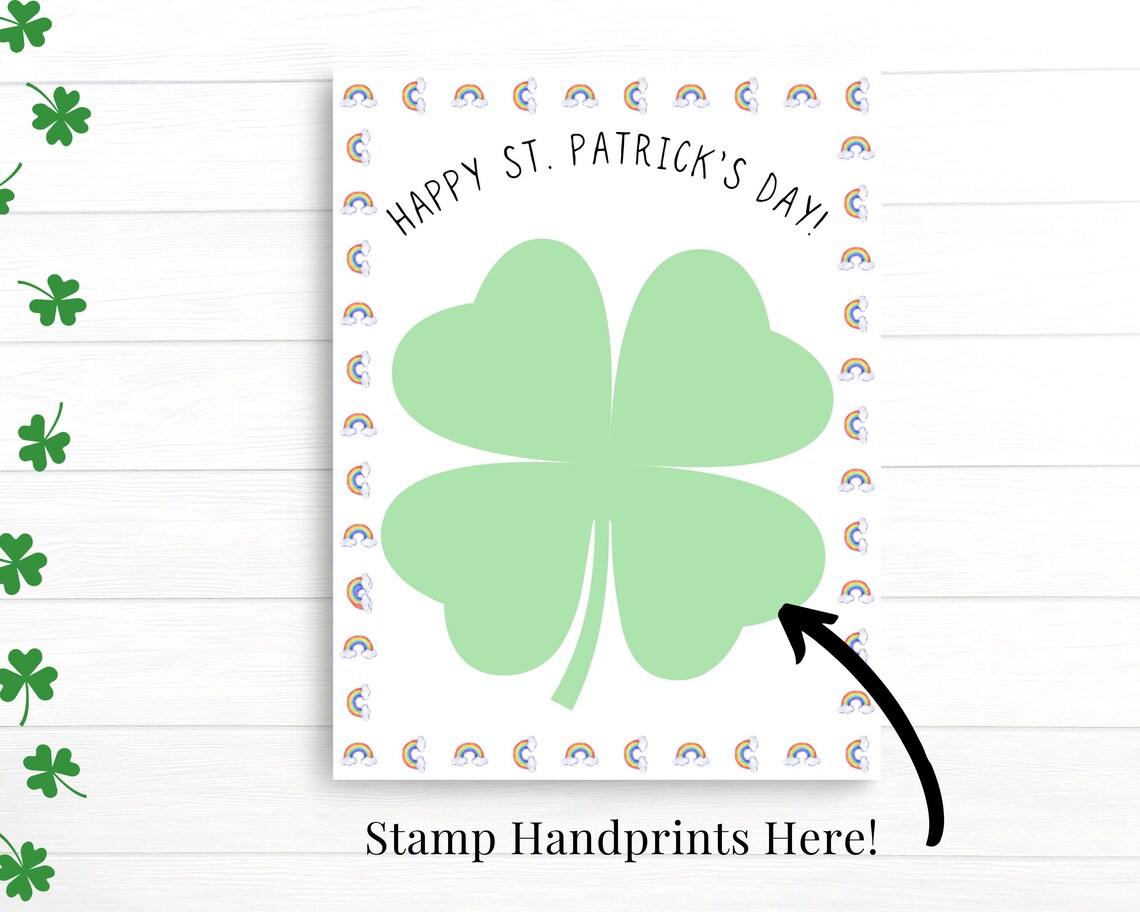 Shamrock Handprint Craft Preschool or Daycare Paint Activity | Etsy