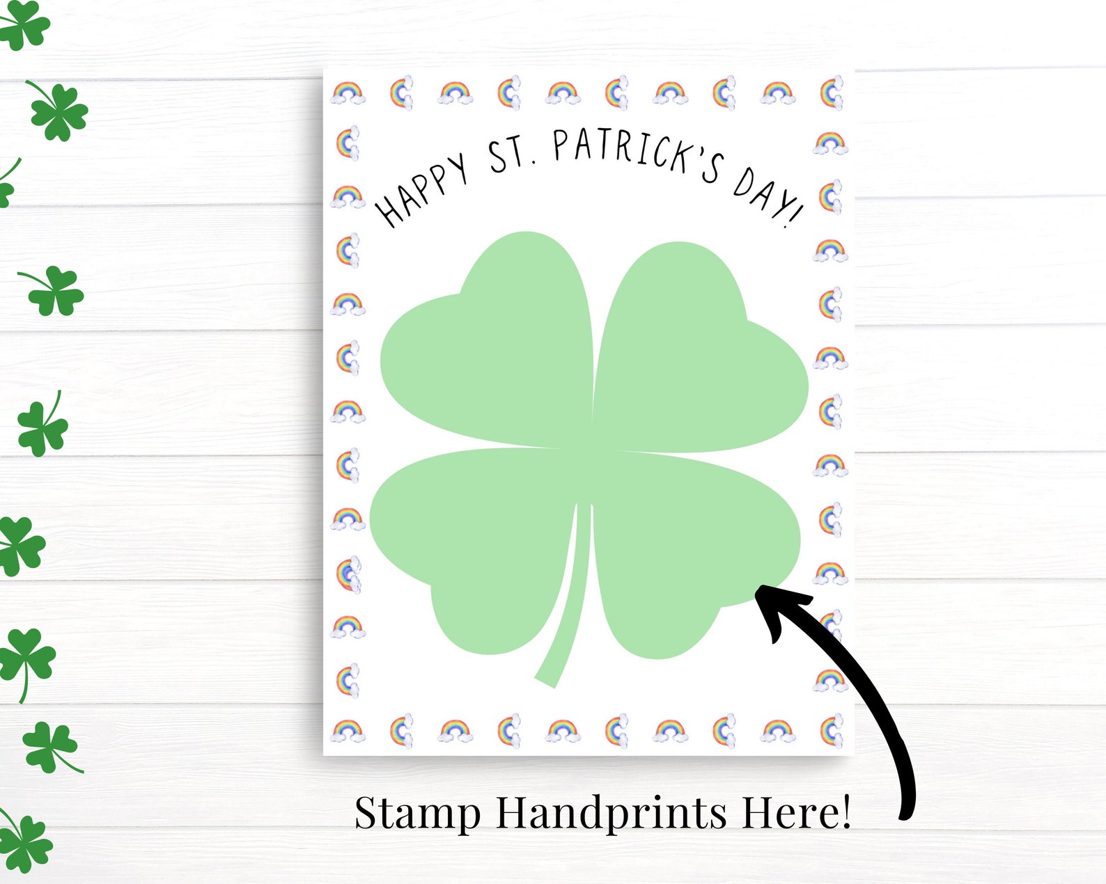 Shamrock Handprint Craft, Preschool or Daycare Paint Activity, Happy St ...