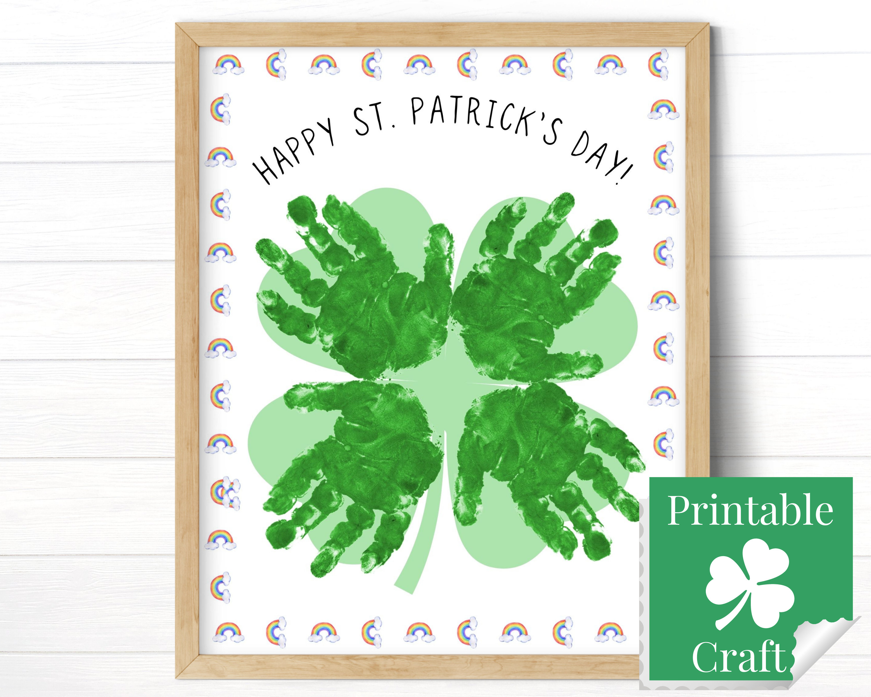 Shamrock Handprint Craft, Preschool or Daycare Paint Activity, Happy St ...