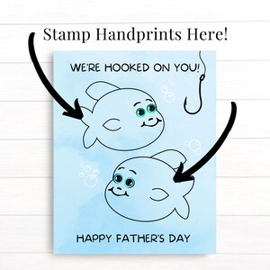 Father's Day Card From 2 Kids, We're Hooked on You Fishing Gift ...