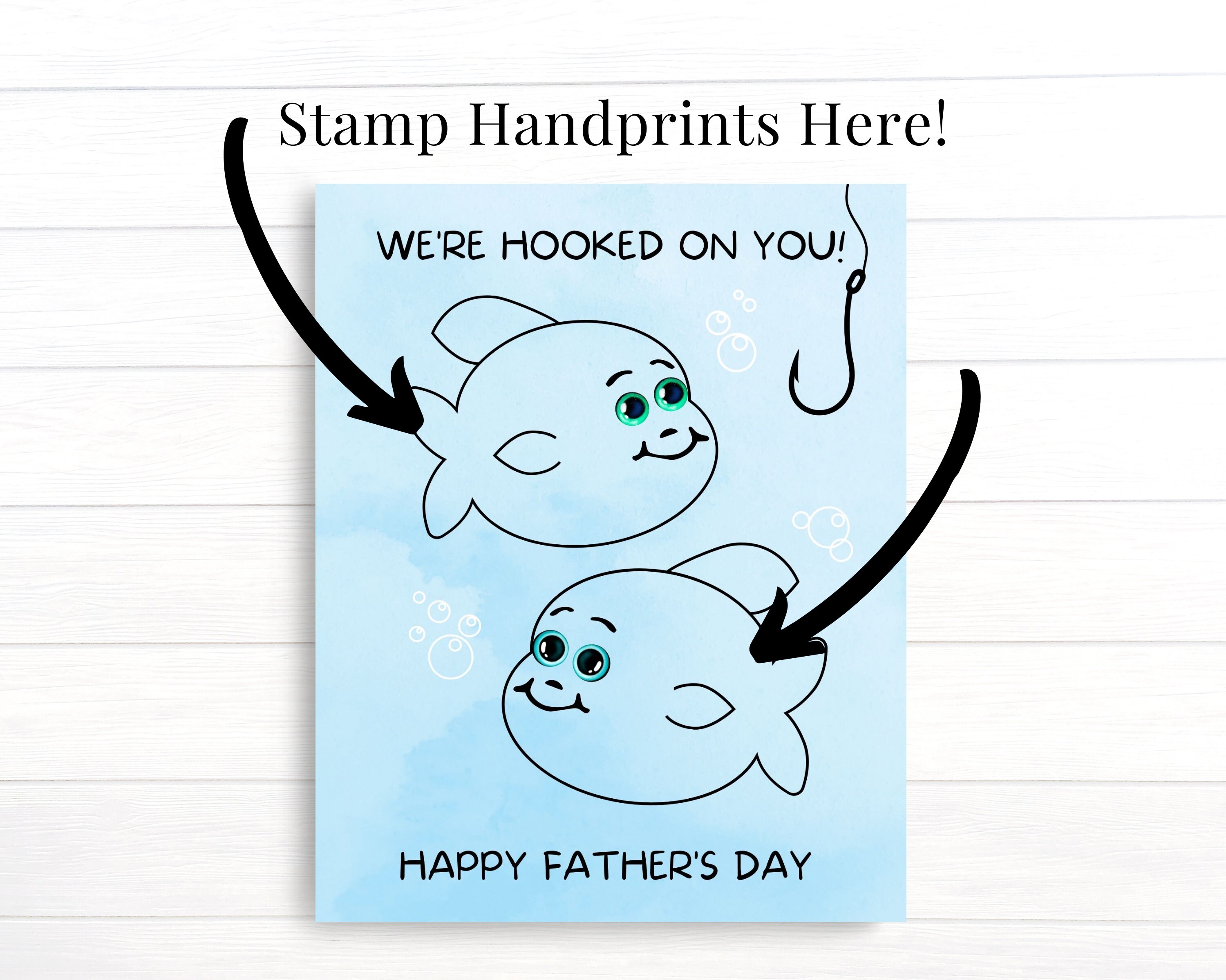 Father's Day Card From 2 Kids We're Hooked on You - Etsy