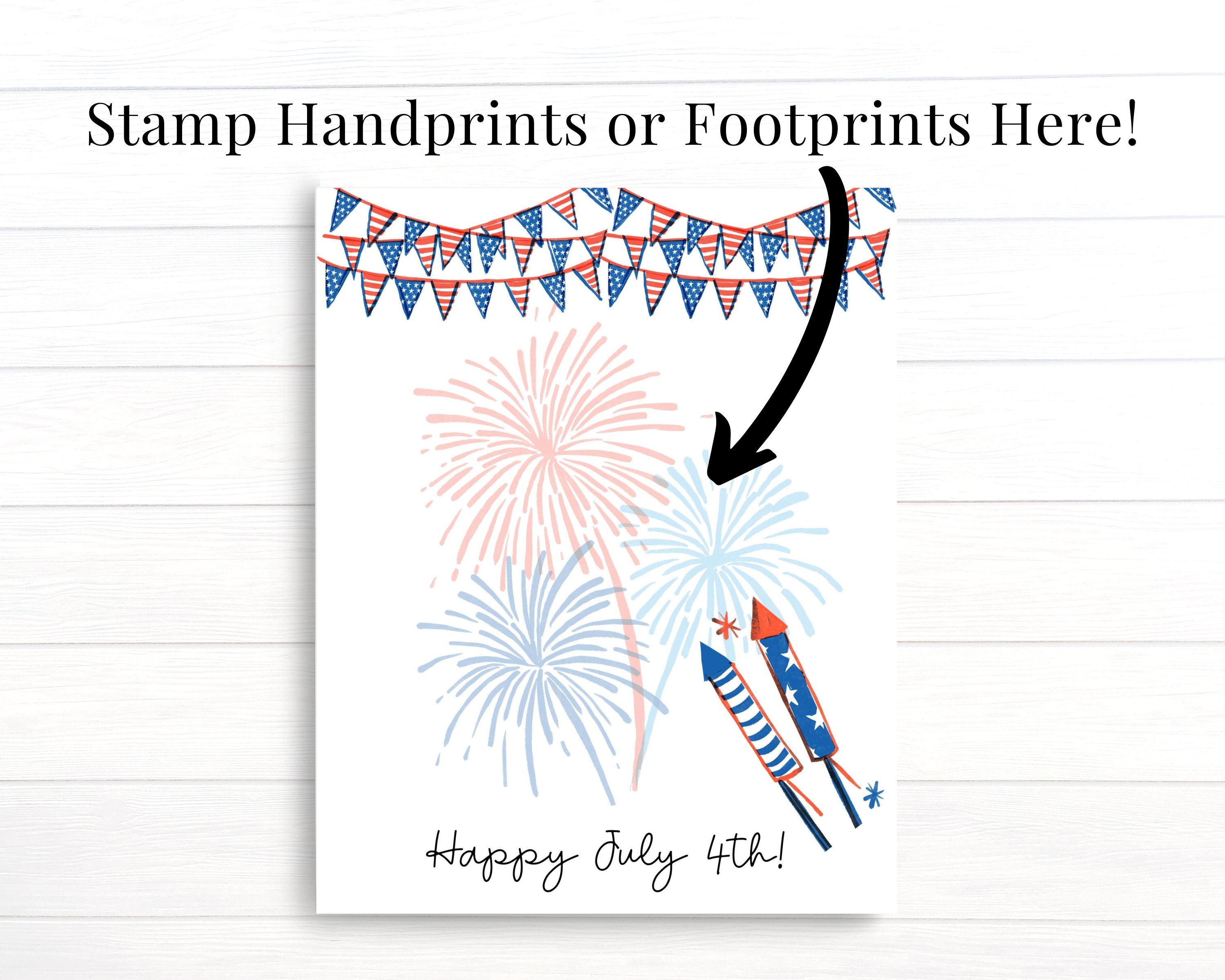 Fireworks Handprint Art for July 4th USA Independence Day - Etsy UK