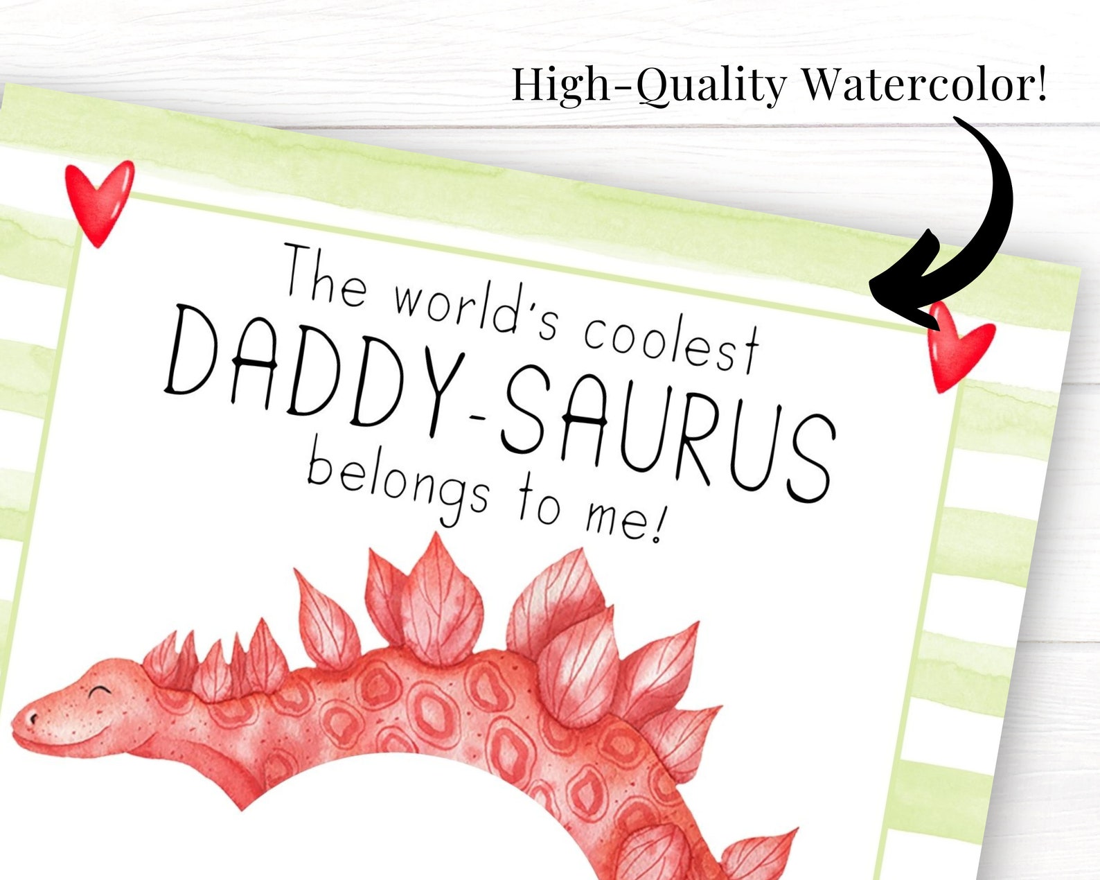 Daddysaurus Cute Fathers Day Card From Kids, Gifts for Daddy, Dinosaur ...