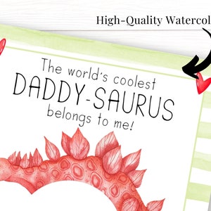 Daddysaurus Cute Fathers Day Card From Kids, Gifts for Daddy, Dinosaur ...