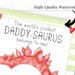 Daddysaurus Cute Fathers Day Card From Kids Gifts for Daddy - Etsy