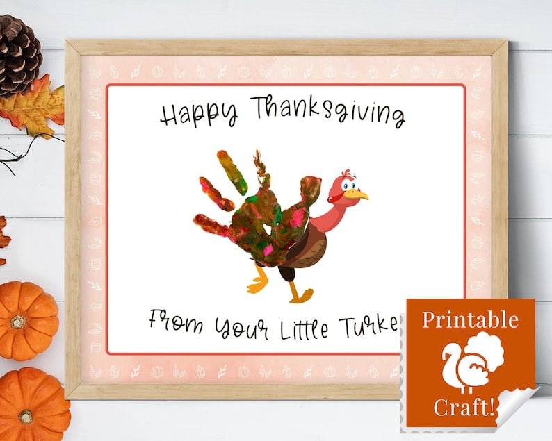 Your Little Turkey Handprint Craft for Thanksgiving, Art Activity for ...