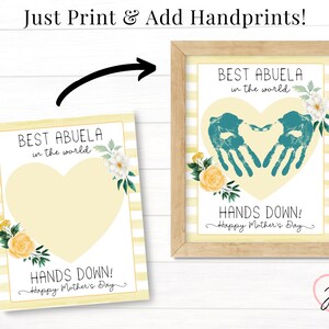 Abuela Mother’s Day Gift, Handprint Art for Grandma in Spanish ...
