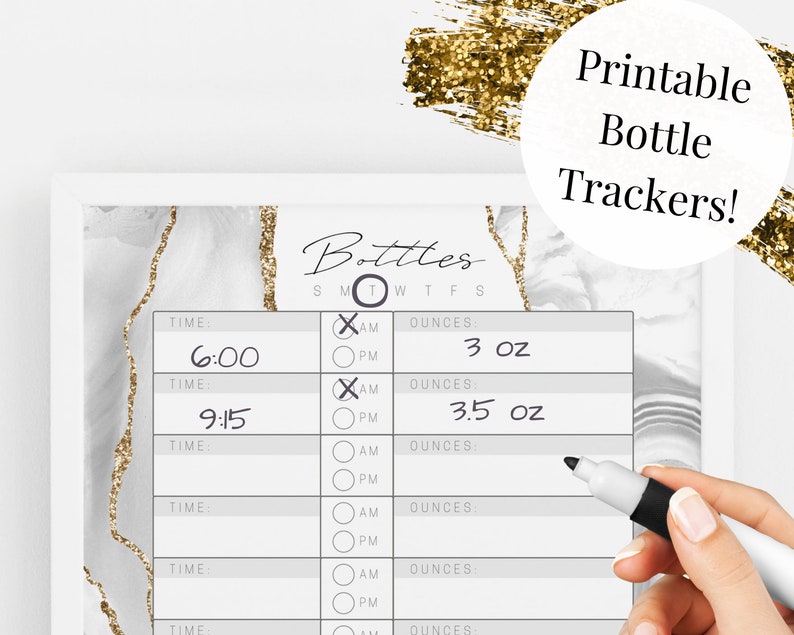 Daily Bottle Report Bottle Log Infant Tracker Newborn - Etsy