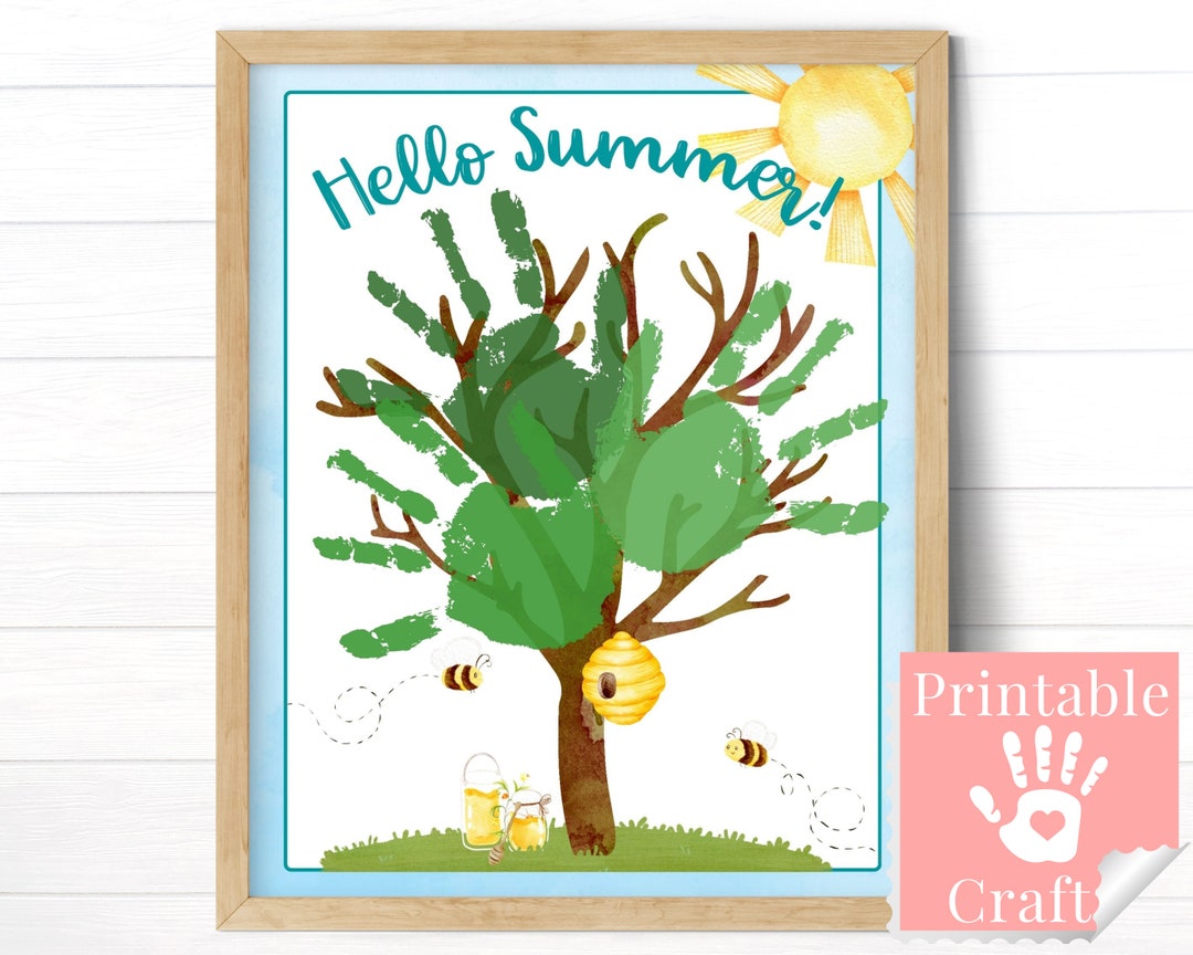 Summer Printable Activities for Kids, Season Tree Handprint Craft ...
