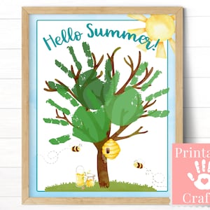 Summer Printable Activities for Kids, Season Tree Handprint Craft ...
