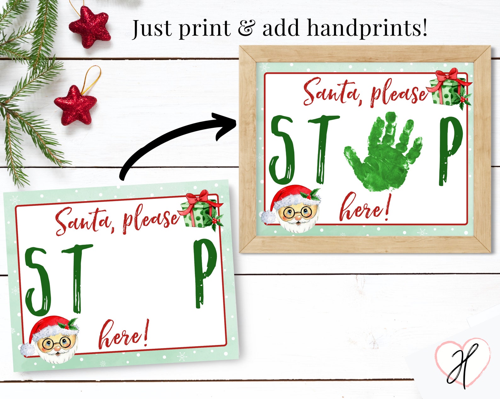 Christmas Craft for Kids Santa Please Stop Here Sign - Etsy