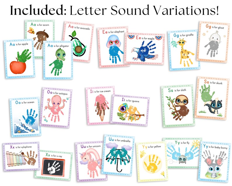 Handprint ABC Book Teaching Toddlers Letters Phonics - Etsy