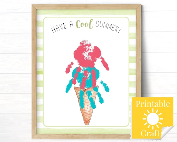 Summer Craft Activity for Toddlers Ice Cream Handprint Art - Etsy