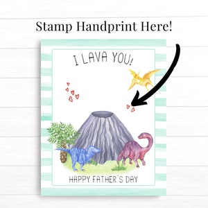 Fathers Day Toddler Dinosaur Craft, I Lava You Volcano Handprint Art ...