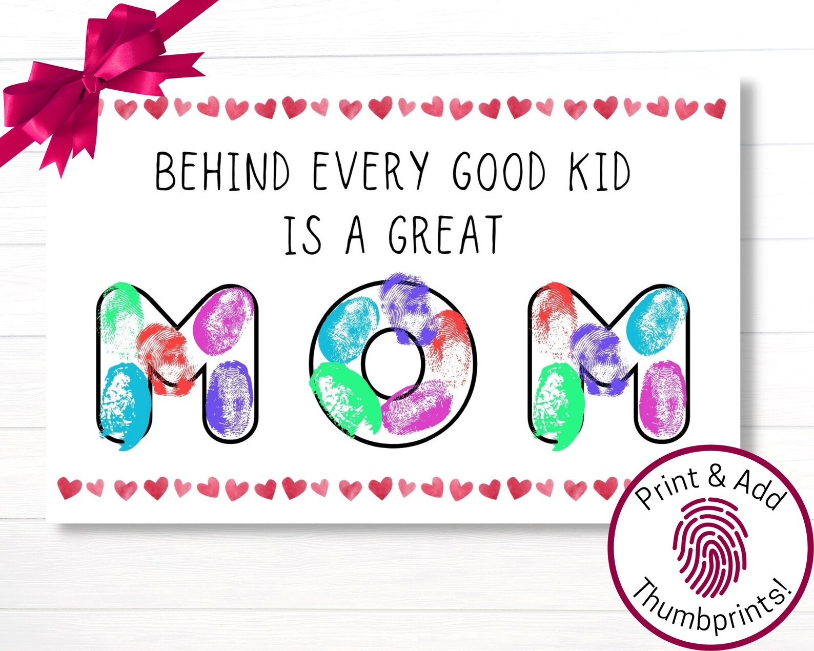 Mothers Day Gift Thumbprint Activity for Preschool Toddlers - Etsy