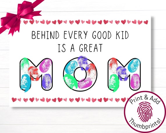 Mothers Day Gift Thumbprint Activity for Preschool Toddlers - Etsy