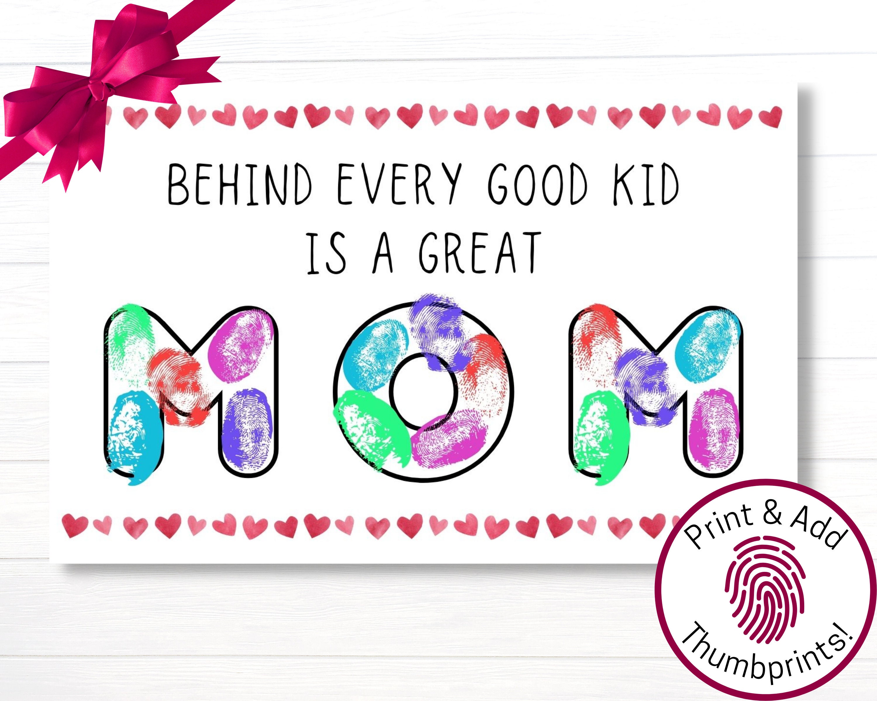 Mother’s Day Gift Thumbprint Activity for Preschool Toddlers, Easy ...