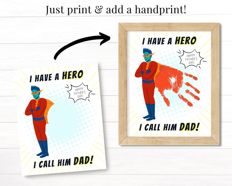 Father's Day Gift From Son Super Dad Hero Card Superhero - Etsy